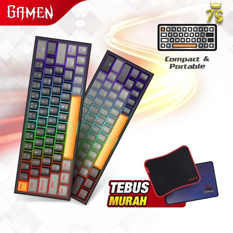 Jual GAMEN Titan V RGB Light Mechanical Gaming Keyboard 66 Keys PBT ...