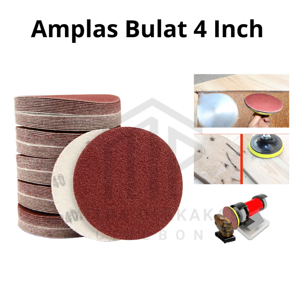 Jual Amplas Bulat 4 inch Velcro Grit 60 80 100 120 150 240 320 400 ...