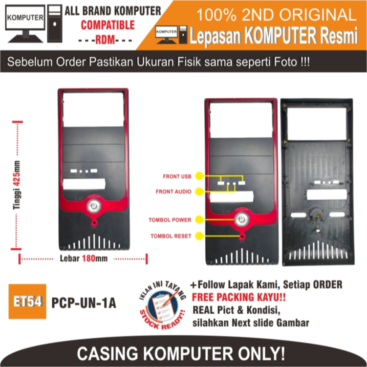 Jual ET54 PCP-UN-1 CASING FRONT PANEL PC KOMPUTER UNIVERSAL ALL BRAND PC KOMPUTER COMPATIBLE ...
