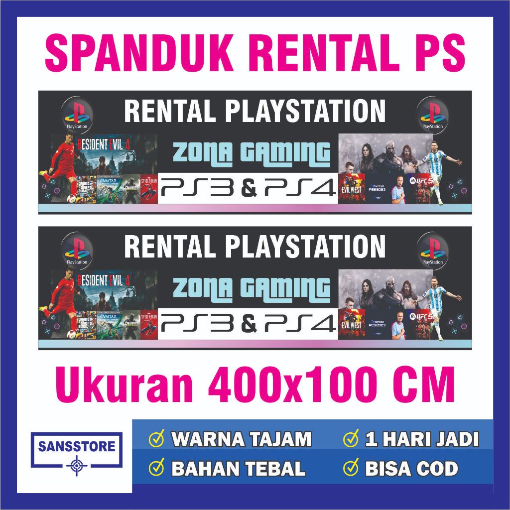 Jual SPANDUK RENTAL PS 400X100 CM I BANNER RENTAL I SPANDUK I BALIHO ...