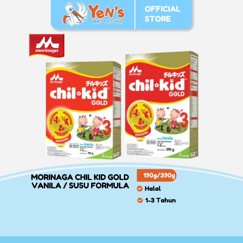 Jual Morinaga Chil Kid Gold Vanila 190g/390g Susu Formula Pertumbuhan ...