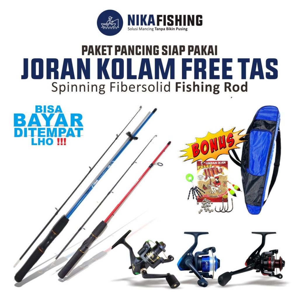 Jual Paket Mancing Joran Pancing Daido Kolam 150cm dan Reel Spinning ...