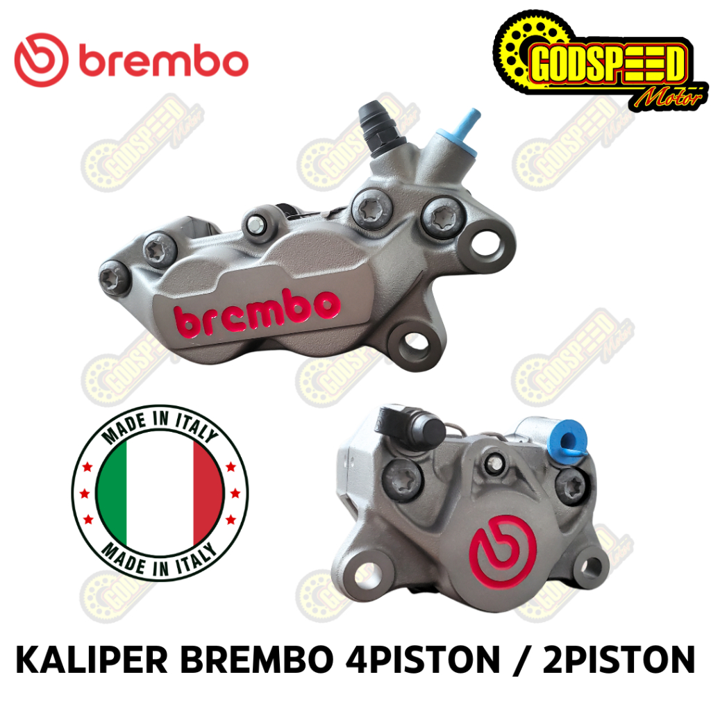 Jual Kaliper Brembo 4 Piston 2 Piston 1 Pin Axial Original Italy Grey Red Logo | Shopee Indonesia