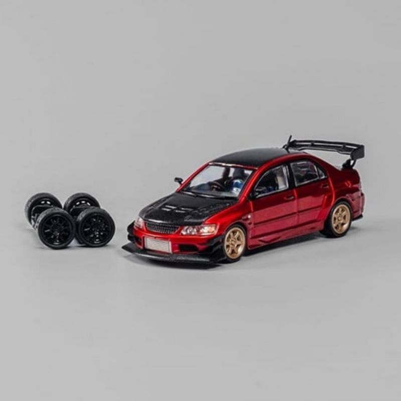 Jual CM MODEL 1/64 MITSUBISHI LANCER EVO IX METALLIC RED CARBON ...