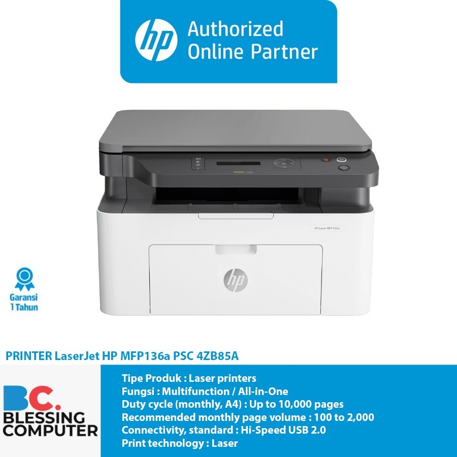 Jual PRINTER LaserJet HP MFP136a PSC 4ZB85A | Shopee Indonesia