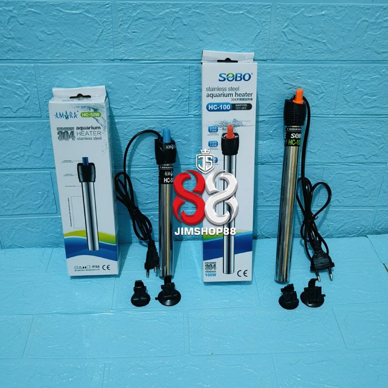 Jual pemanas air heater stainless akuarium Amara / sobo 50watt ...