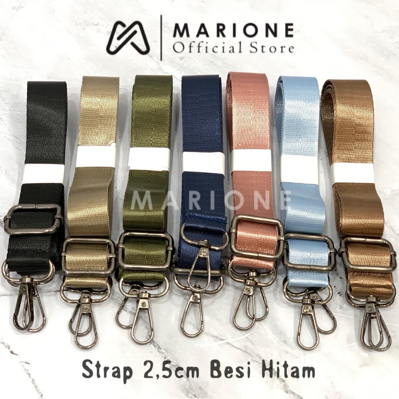 Jual MARIONE - STRAP 2,5 CM Tali Bisban Besi Hitam Tali Panjang ...