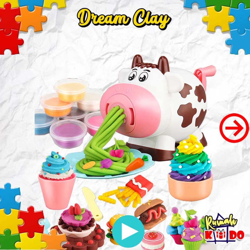 Jual BISA COD Dream Clay Mainan Anak Cetakan Plastisin Sapi Cow Clay ...