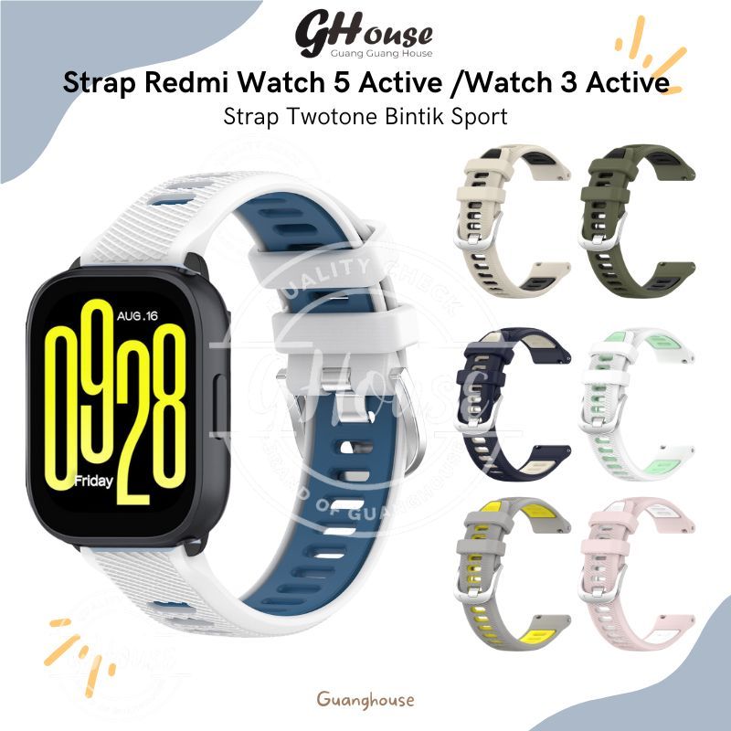 Jual Strap Redmi Watch 5 Active / Lite Silicone Twotone Bintik Sport ...