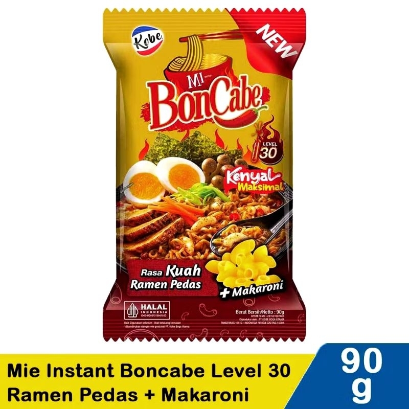 Jual Mie bon cabe rasa ramen pedas level 30 kemasan 90 gram | Shopee ...