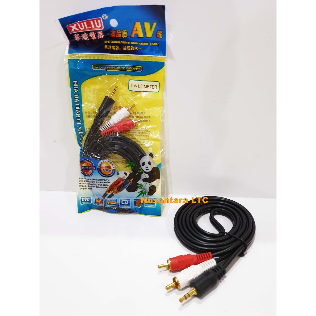 Jual Kabel RCA 2 to Jack Mini Stereo Aux 3.5 mm | Shopee Indonesia