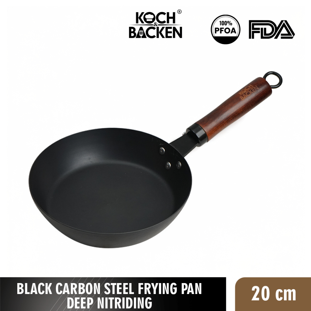 Jual KOCH&BACKEN Black Carbon Frying Pan Deep Nitriding 20cm - Panci ...