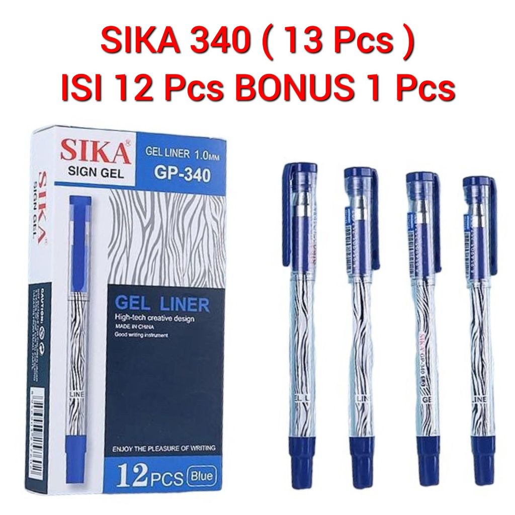 Jual Pulpen Gel TIZO 340 BIRU Isi 12 Pcs | Shopee Indonesia