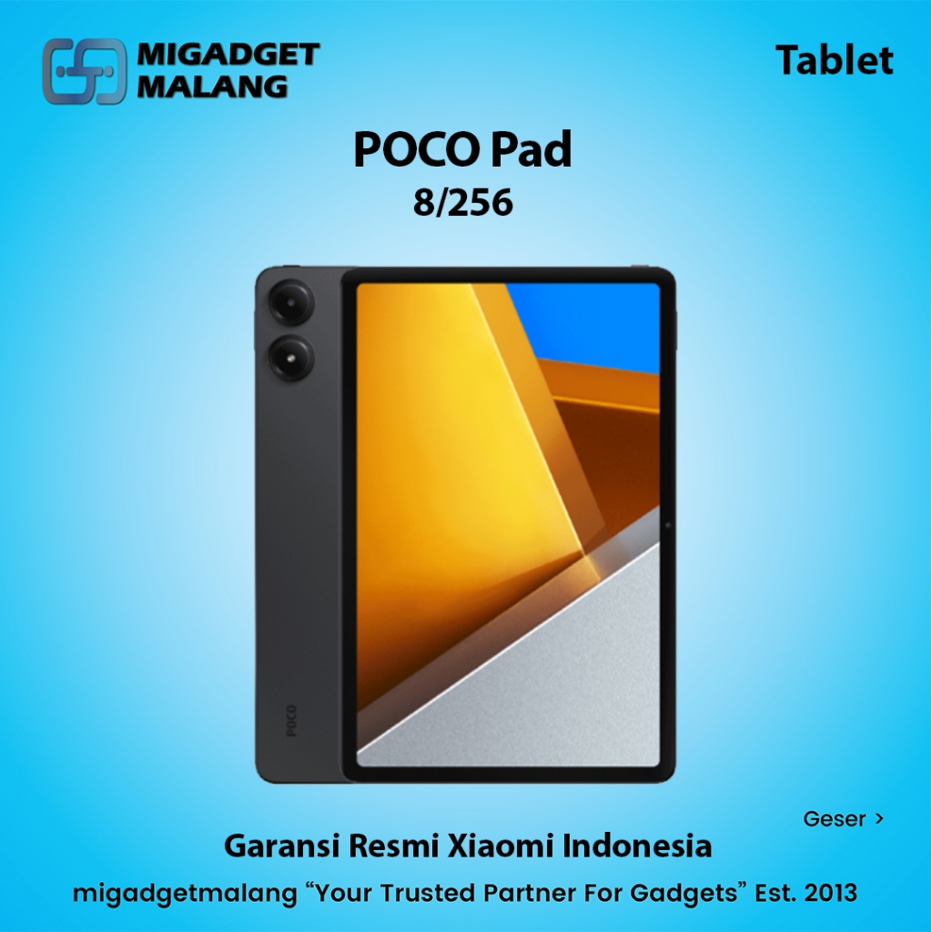 Jual Tablet POCO Pad Tab 12.1 Inch 8/256 Wi-Fi 6 Fast Charging 33W ...