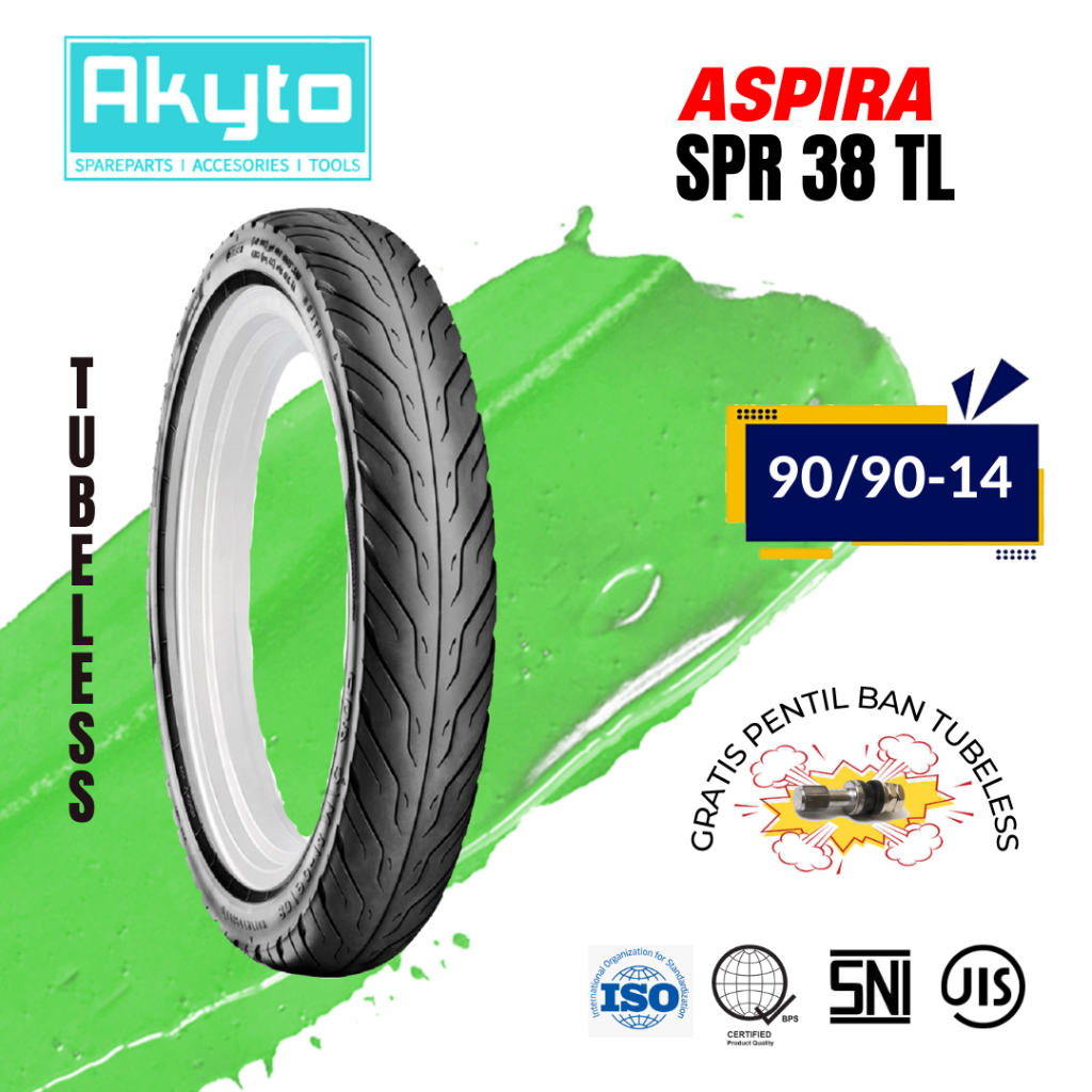 Jual BAN ASPIRA SPR 38TL / BAN TUBELESS FREE PENTIL DAN WRAPING / BAN MOTOR RING 14 / BAN R14 ...