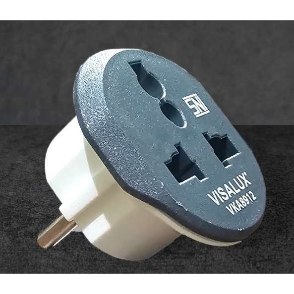 Jual Steker Universal Colokan Kaki 3 Gepeng Travel Adaptor plug combination visalux VKA8912 ...