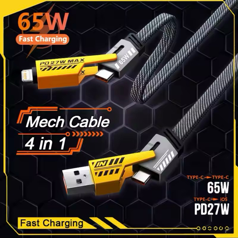 Jual Kabel Data Fast Charging 4 IN 1 USB Type A, Tipe C, iOS Multiple ...