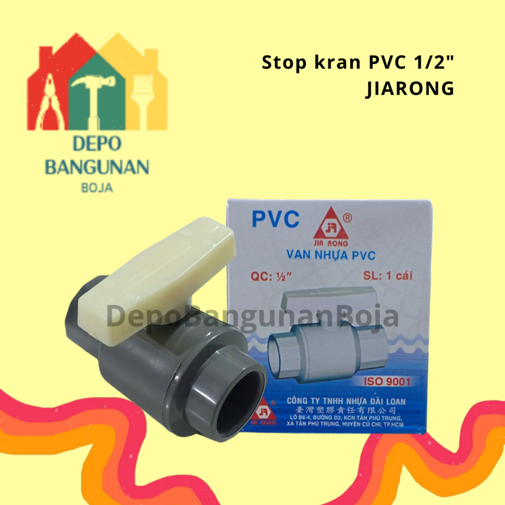 Jual (29.8) (Jiarong 1/2") Stop Kran PVC 1/2" / Stop Kran | Shopee ...