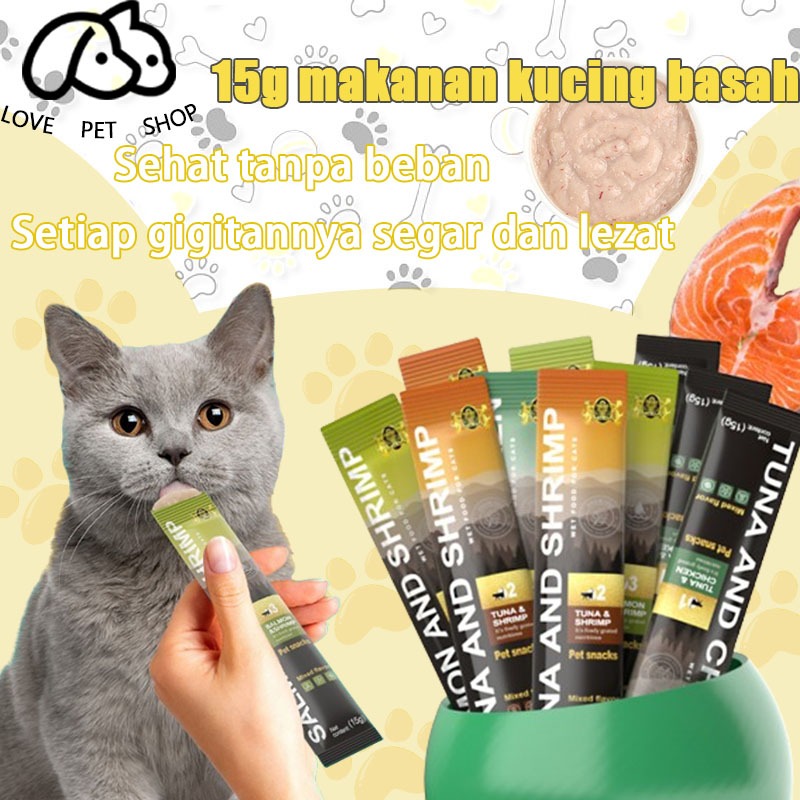 Jual Snack Kucing Makanan ringan kucing/15g makanan kucing basah ...