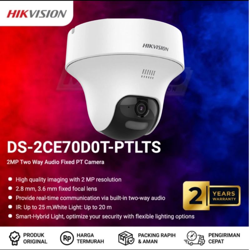 Jual Camera Hikvision Analog 2Mp Two Way Audio PT - DS- 2CE70DOT-PTLTS | Shopee Indonesia