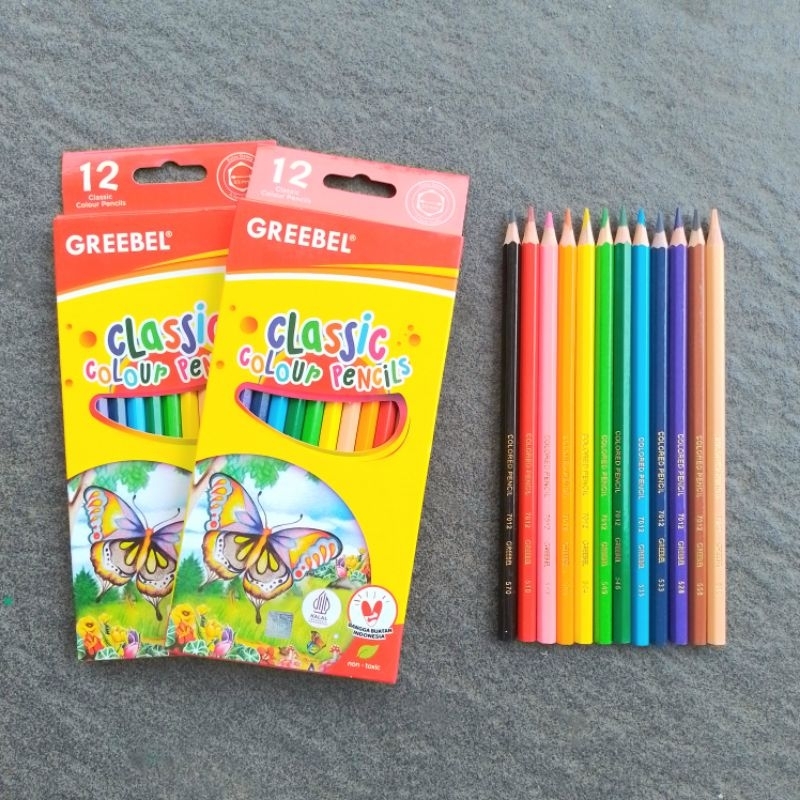 Jual Pensil Warna Colored Pencils Greebel 7012 12 Warna Panjang ( Set ...