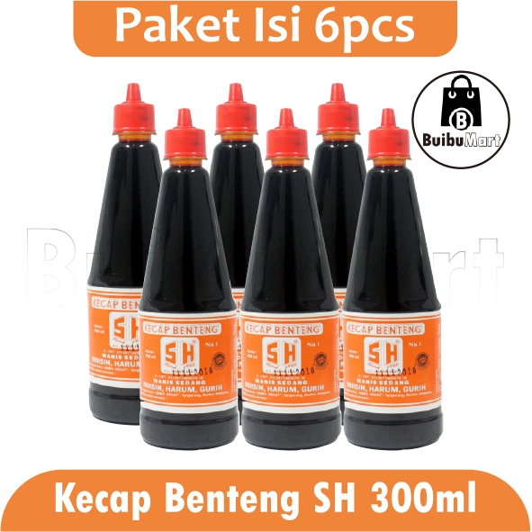 Jual [ Paket Isi 6 ] SH Benteng Kecap Manis Kemasan Botol 300ml ...