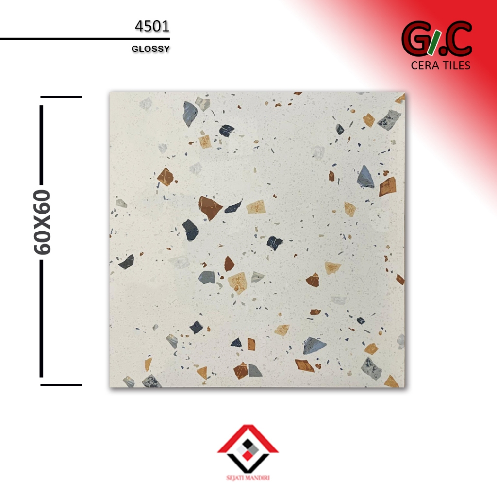 Jual granit 60x60 motif terrazo glossy - gc cera tiles 4501 | Shopee Indonesia