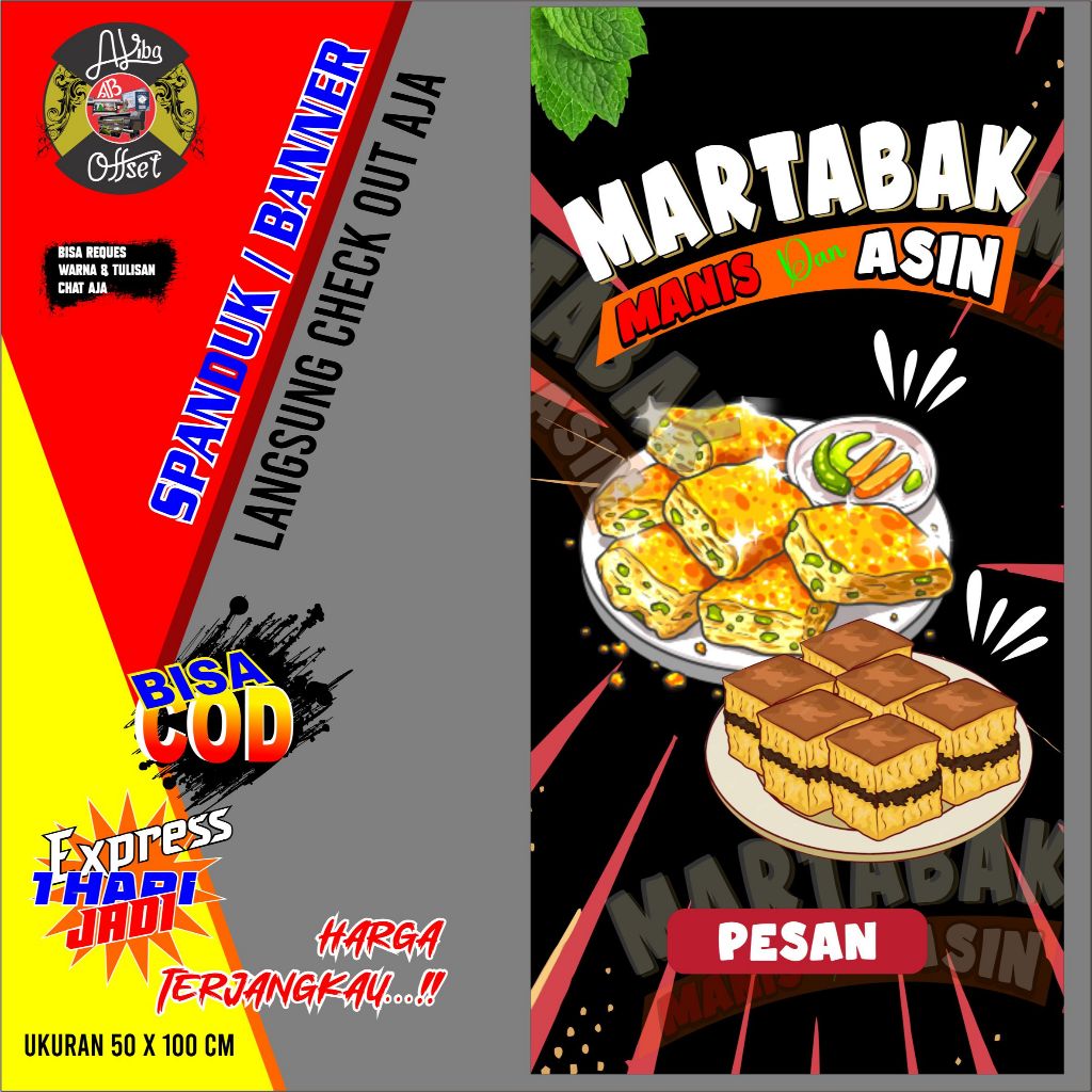 Jual SPANDUK MARTABAK UKURAN 50X100CM | Shopee Indonesia