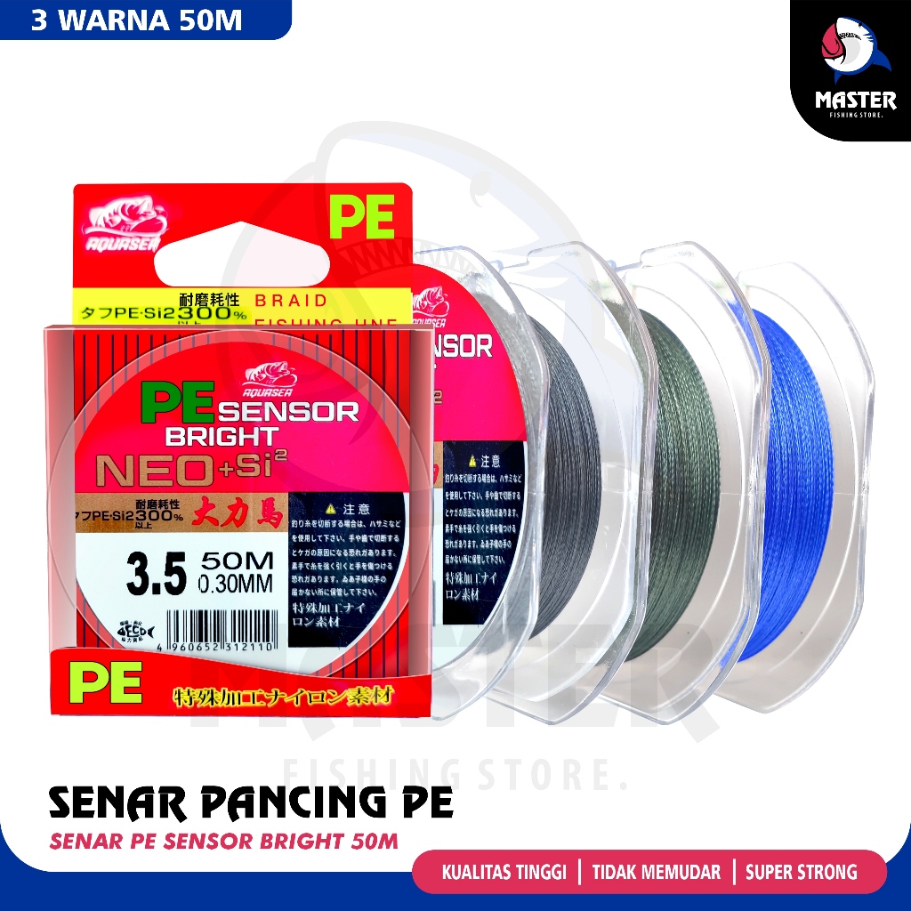 Jual MFS - Tali Pancing 50m Senar Pancing PE Sensor Bright NEO+si 3 ...