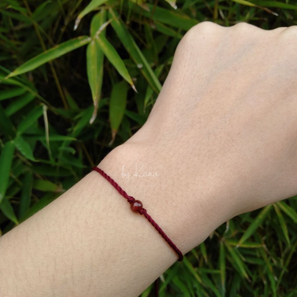 Jual [Ruby] Gelang Tali Serut Manik Batu Alam Simple | Shopee Indonesia