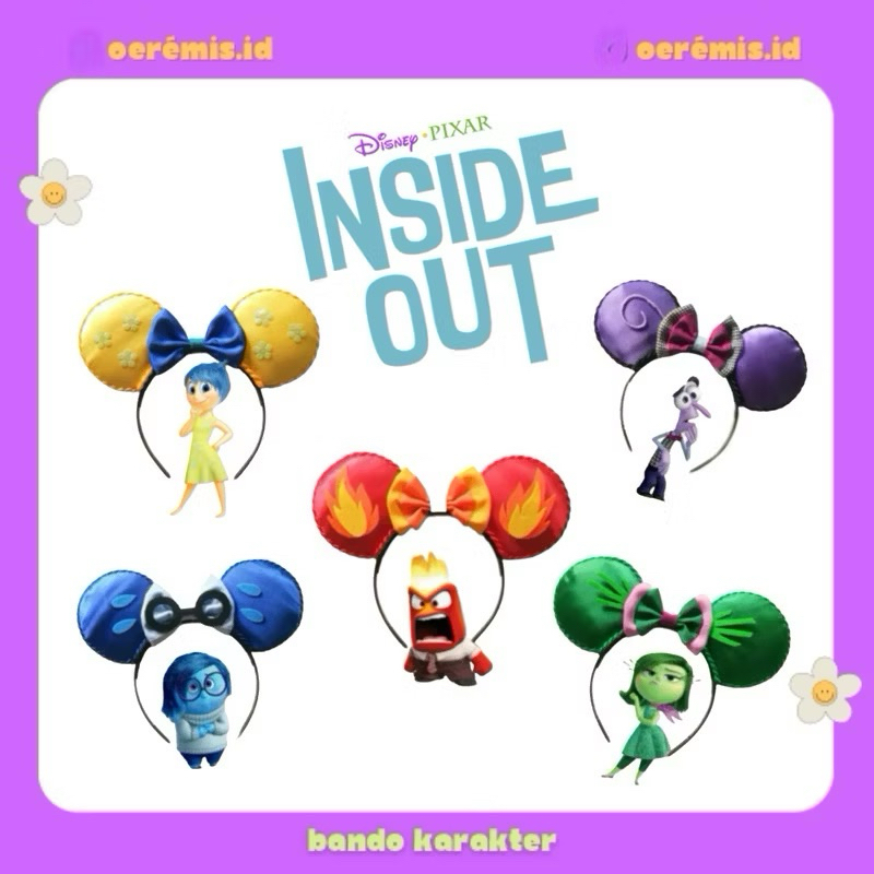 Jual BANDO KARAKTER INSIDE OUT / BANDO COSPLAY INSIDE OUT / INSIDE OUT ...