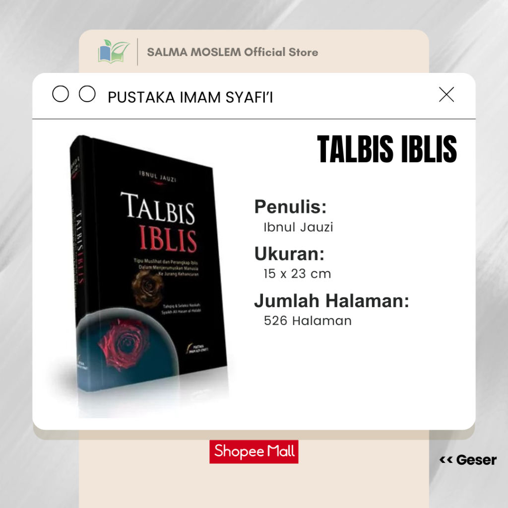 Jual Buku Talbis Iblis Penulis Ibnul Jauzi - Pustaka Imam Syafi'i | Shopee Indonesia