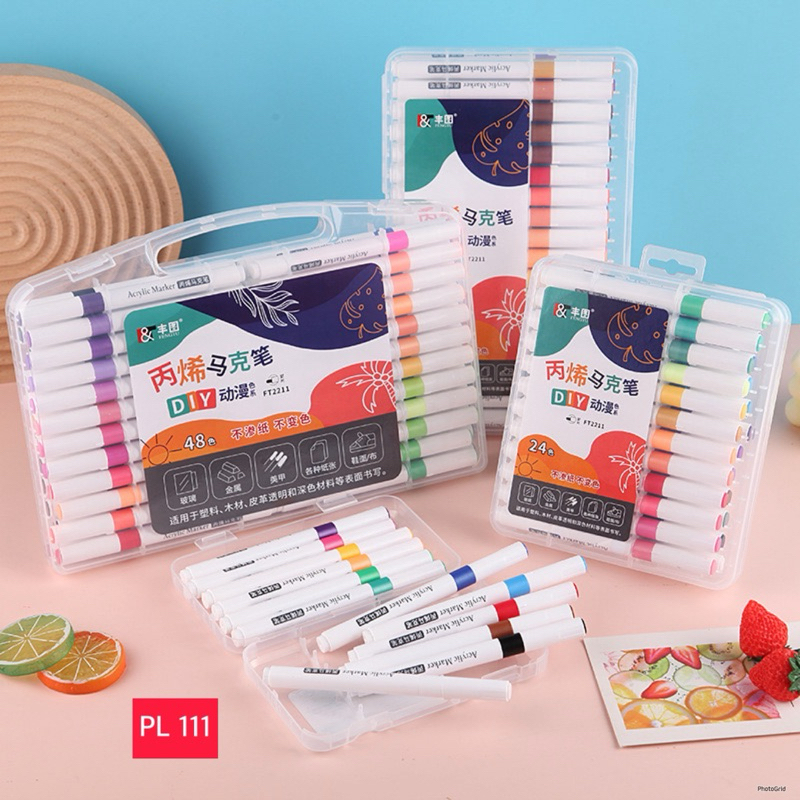 Jual PL 111 | PENA AKRILIK MARKER WARNA CEPAT KERING TAHAN AIR | SPIDOL ...
