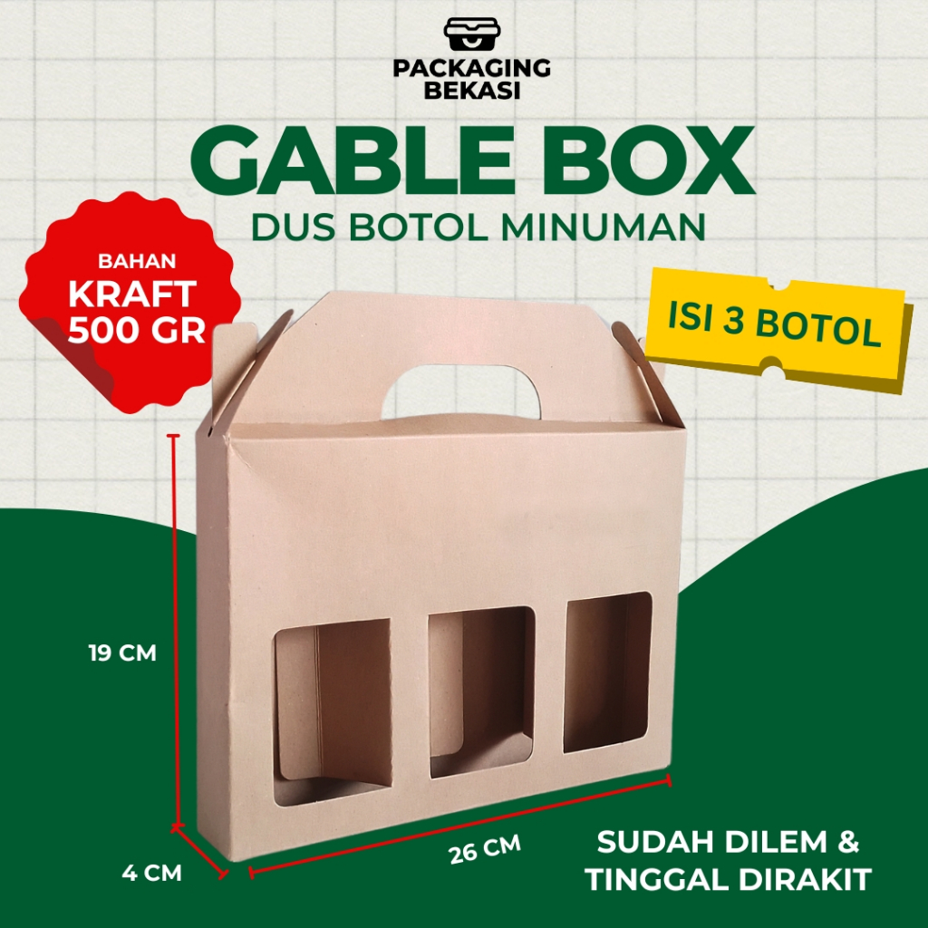 Jual GABLE BOX / DUS BOTOL MINUM / BOX HAMPERS / BOX JINJING / GABLE ...
