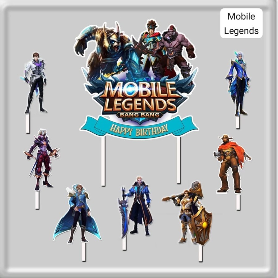Jual hiasan kue ulang tahun cake topper tema mobile legends | Shopee ...