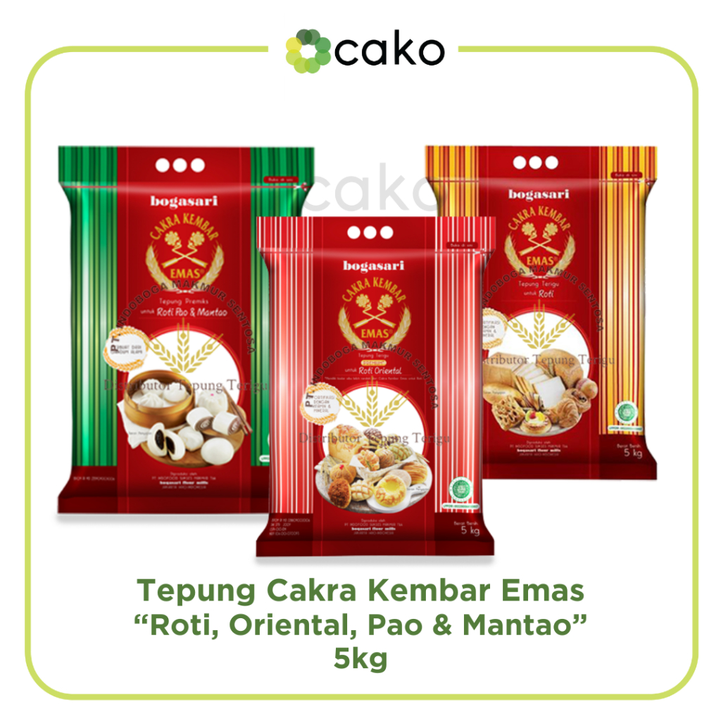 Jual Tepung Cakra Kembar Emas 5kg / Roti / Oriental / Pao & Mantao ...