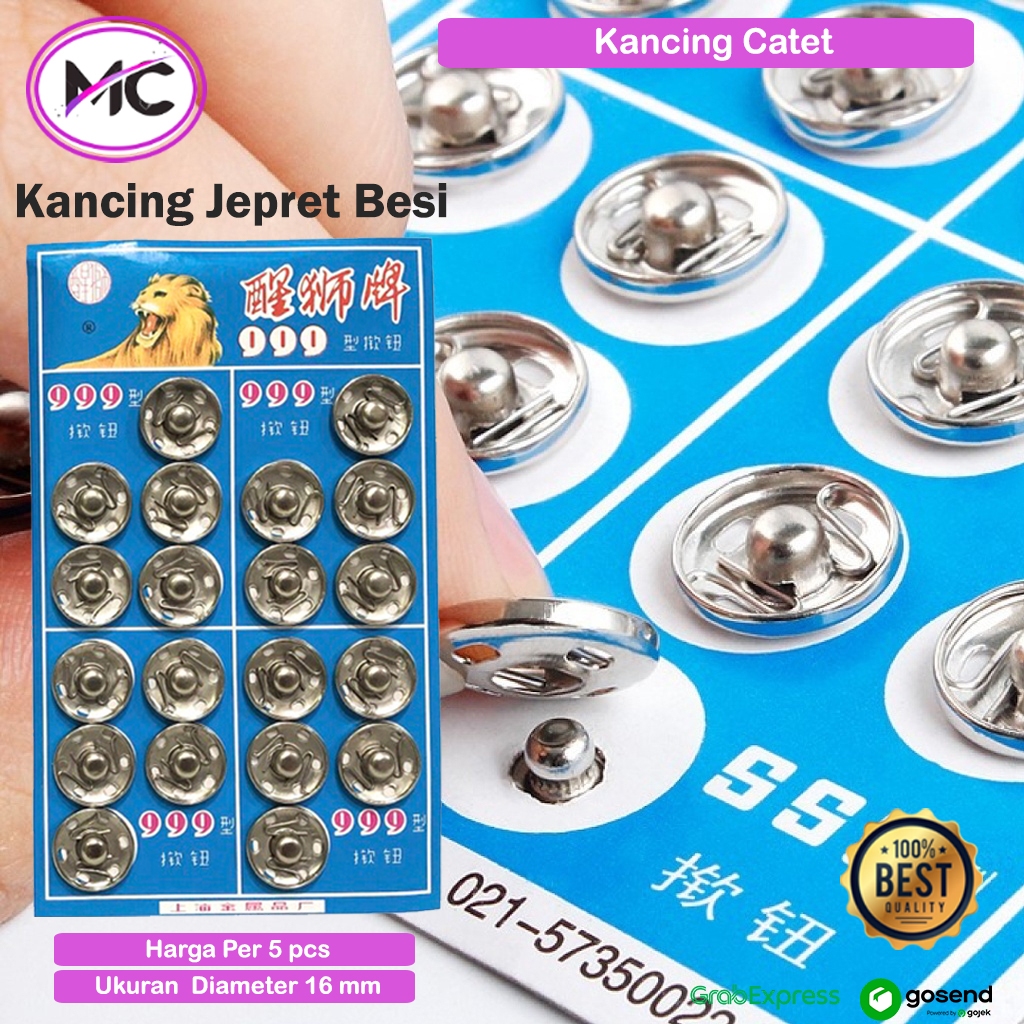 Jual Kancing Jepret Besi Kancing Cetet Lion Brand Warna Silver Ukuran ...