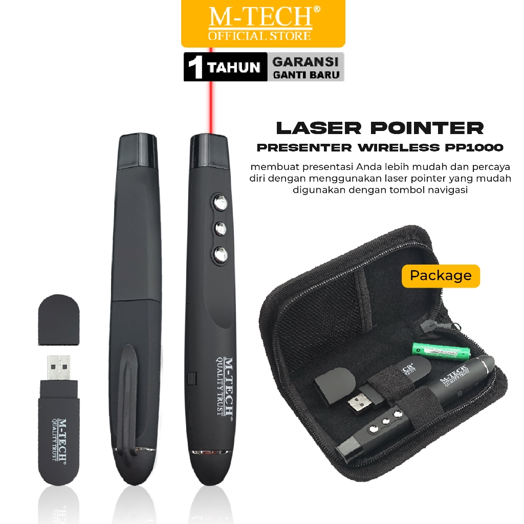 Jual MTECH Laser Pointer Wireless Presenter LPP1000 Alat Presentasi ...