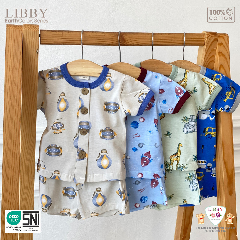 Jual LIBBY ROCCO BOY SET Motif Setelan Pendek 0-6M, 6-12M, 1-2Y - excavation | Shopee Indonesia