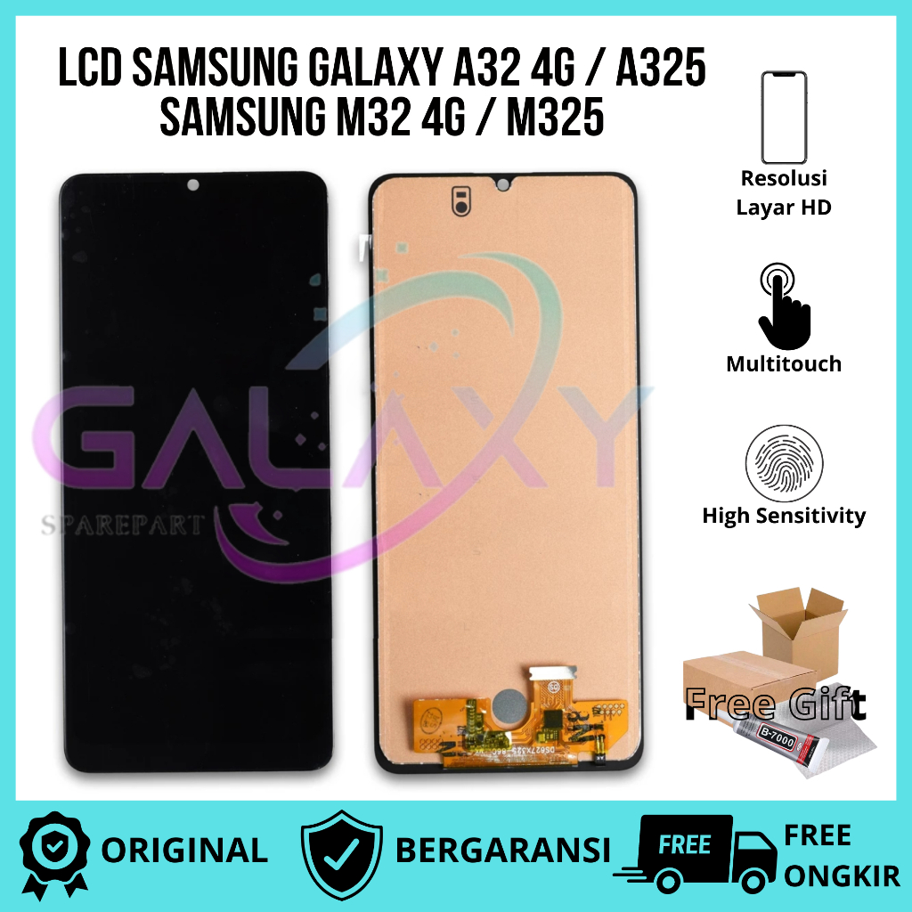 Jual LCD TOUCHSCREEN SAMSUNG GALAXY A32 4G / M32 4G SUPER ORIGINAL PRODUK BERGARANSI FREE DUS ...