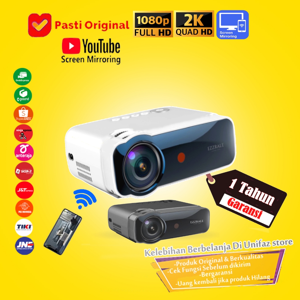Jual PROYEKTOR WIFI ORIGINAL GARANSI 1 Tahun/ PROJECTOR MINI 3000 ...