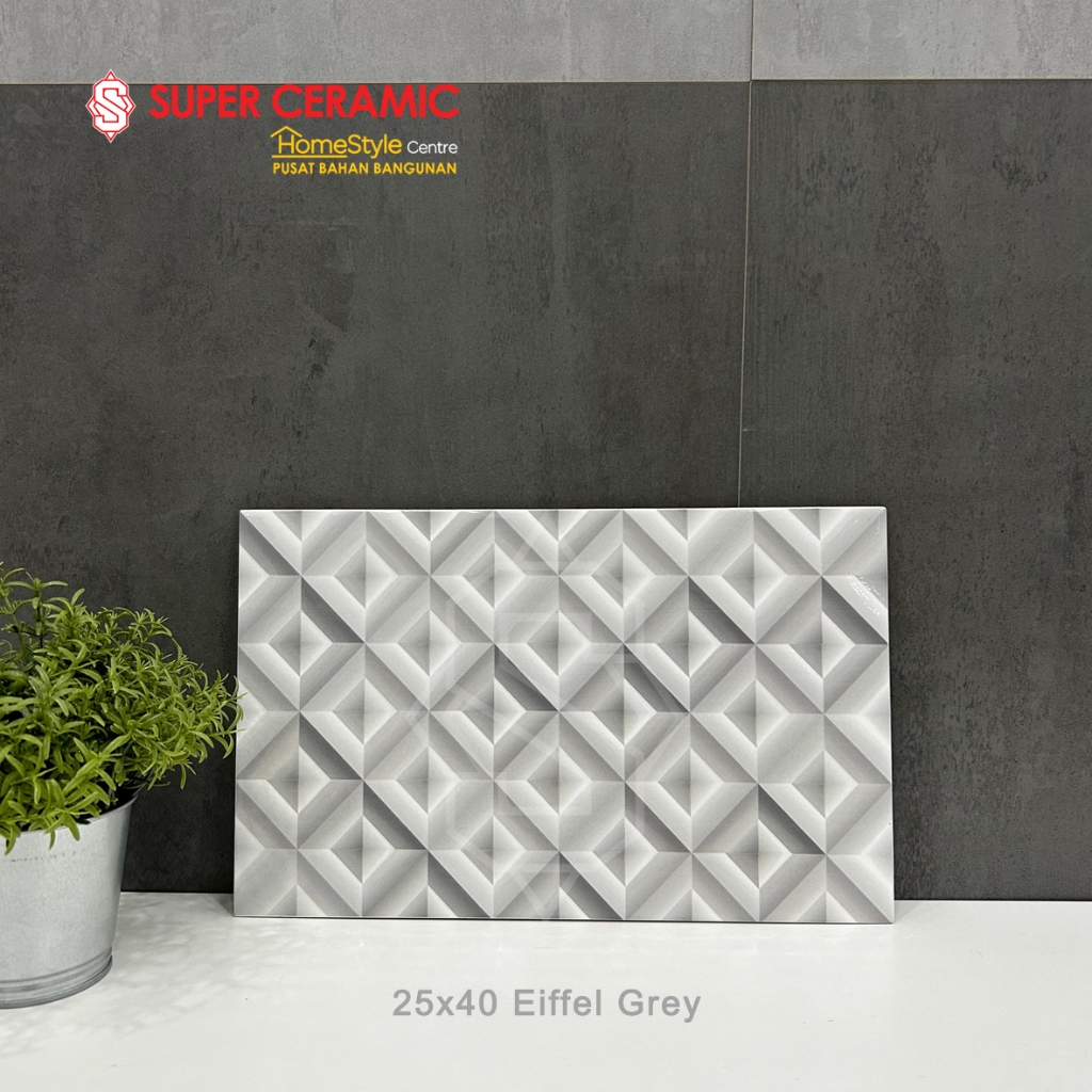 Jual ASIA TILE 25x40 Keramik Dinding - EIFFEL GREY | Shopee Indonesia