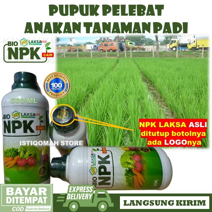Jual COD AMAN MURAH Obat Pelebat Anakan Padi NPK LAKSA GROW 500ML Pupuk Cair Perbanyak Anakan ...