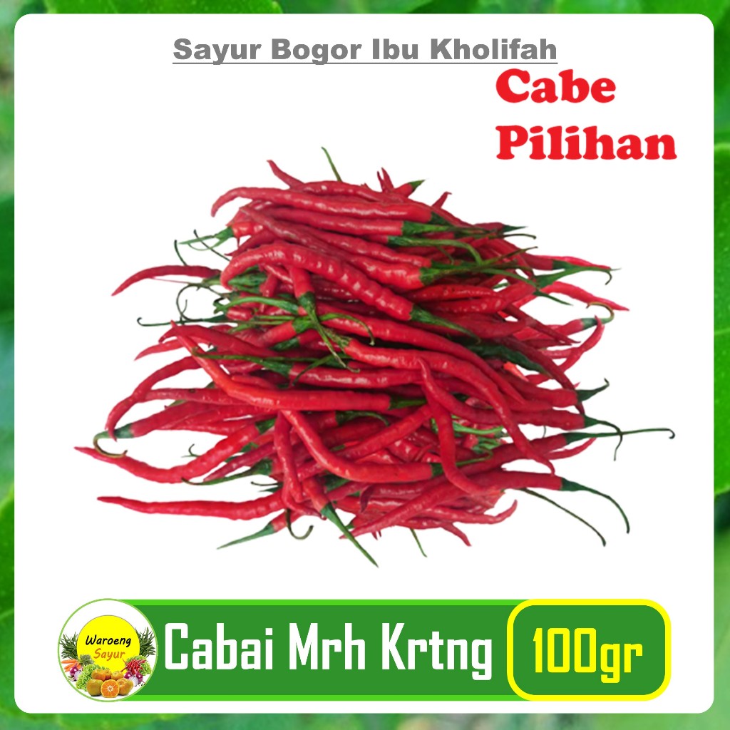 Jual Cabe Cabai Merah Keriting Pilihan 100 Gram Bumbu Dapur Warung ...