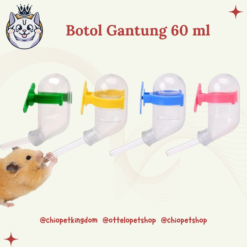 Jual Botol Minum Dot Hamster Landak Mini Marmut Sugar Glider 60 ml ...