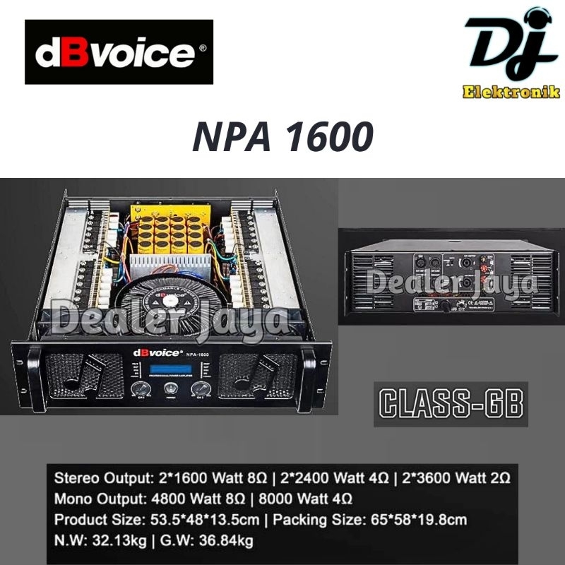Jual Power Amplifier DB Voice NPA 1600 / NPA1600 - 2 channel (dBVoice) | Shopee Indonesia