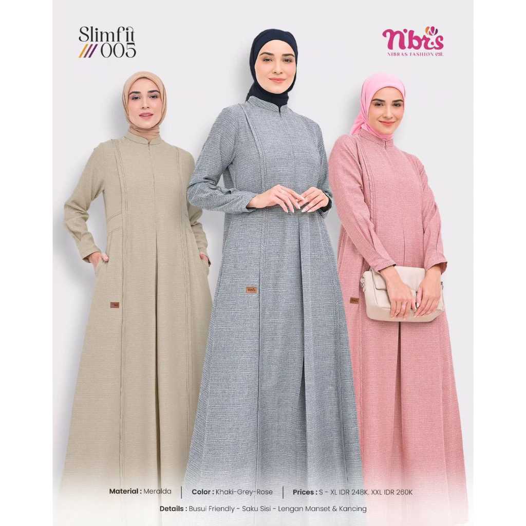 Jual Gamis Nibras SLIM FIT 005 Gamis Nibras Terbaru Gamis Wanita Dewasa Kekinian Baju Muslim ...