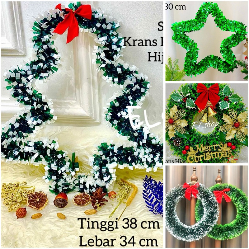 Jual Garland Polos Dekorasi Natal Lingkaran Krans Pita Hias Aksesoris Ornamen christmas | Shopee ...