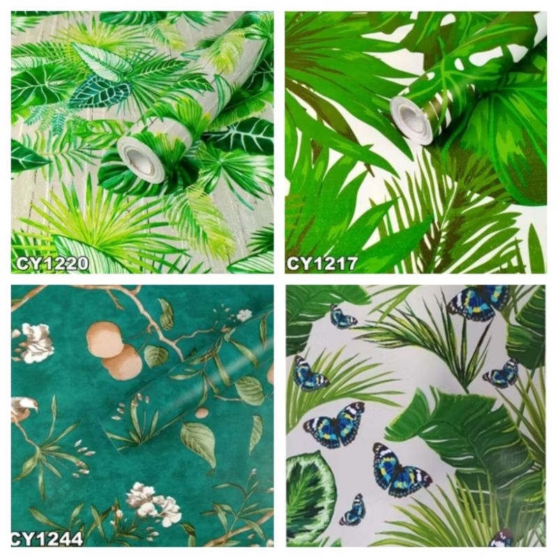 Jual Wallpaper Dinding Ruang Tamu Motif Daun Walpaper Dinding Daun Hijau Wallpaper Dinding Motif ...