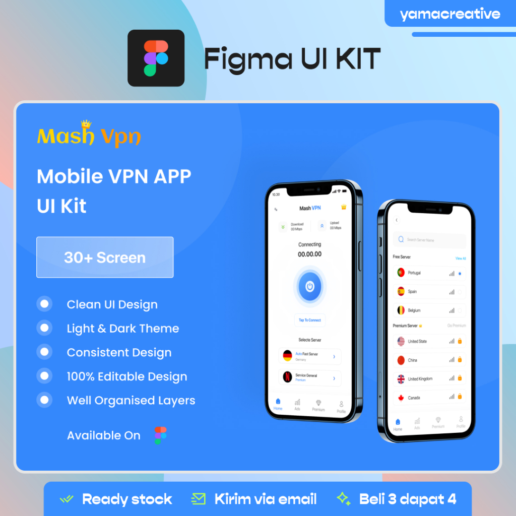 Jual VPN App - Premium Figma UI Kit | Shopee Indonesia